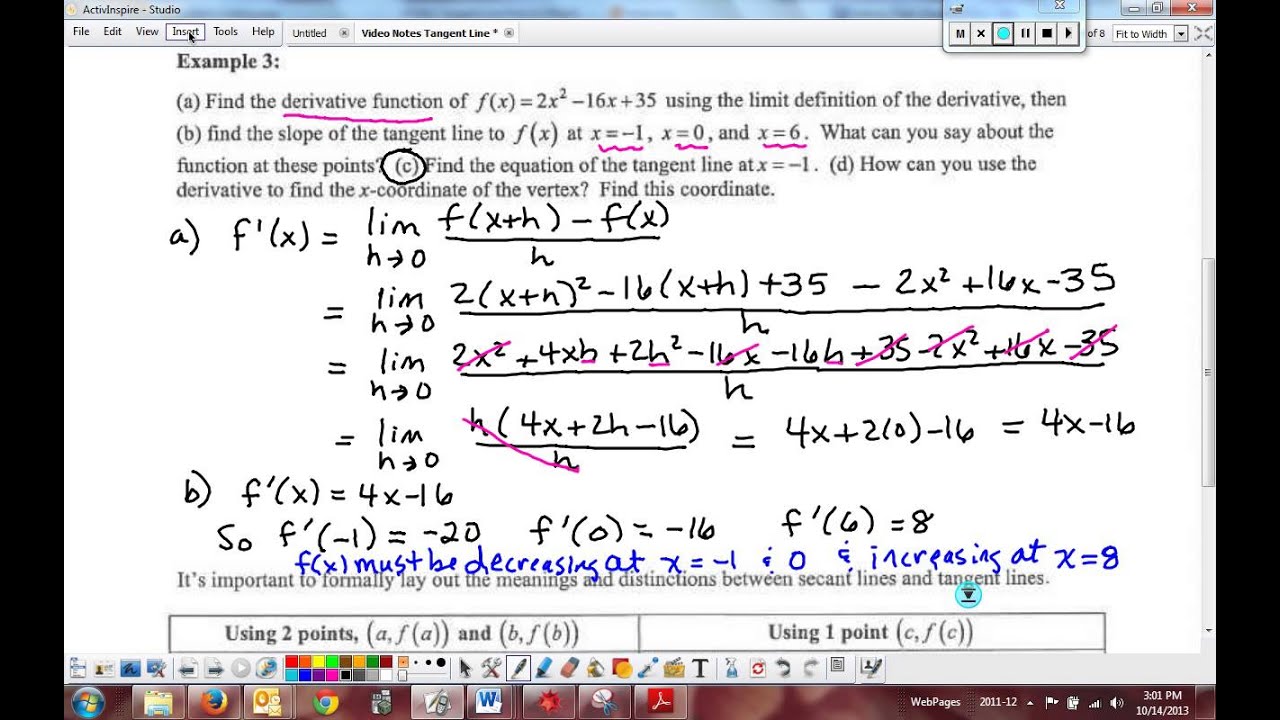 Tangent Line Problem And Limit Definition Of The Derivative Part 1 tangent-line-problem-and-limit-definition-of-the-derivative-part-1