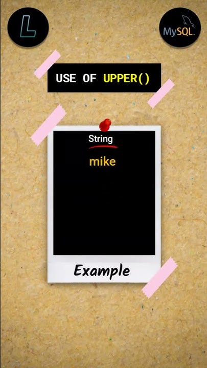Use of UPPER Function in SQL - YouTube