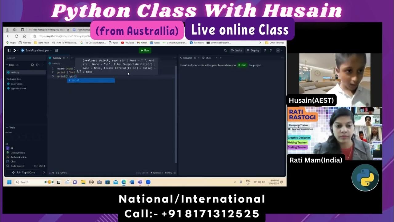 CODING Class WITH Husain(From Australia) - YouTube