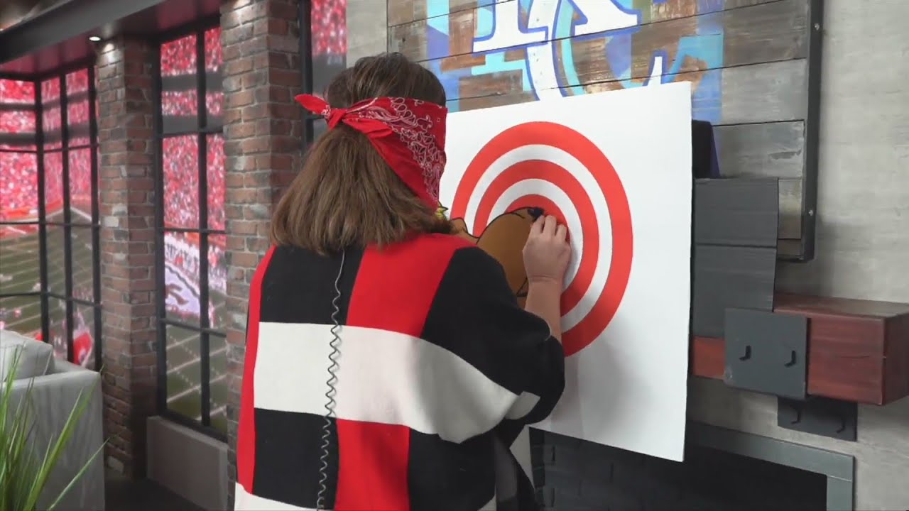 Pin the tail on the donkey - Denver Broncos edition - YouTube