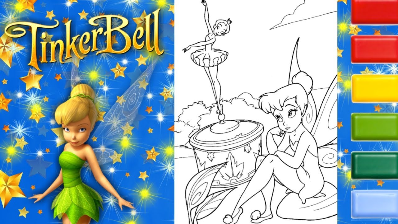 Tinkerbell Coloring Video #6 | Coloring Disney Fairy Tinkerbell ...