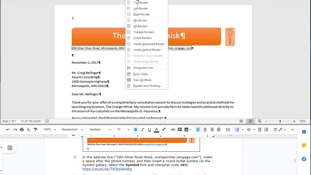 Word Project 3a Step 7 - YouTube