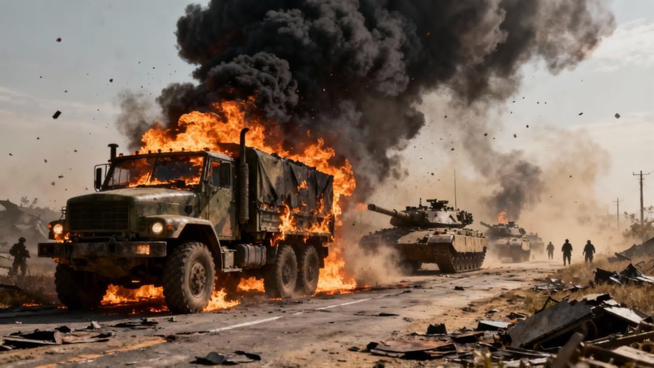 7 minutes ago! Russian convoy on the border destroyed by Ukrainian ...