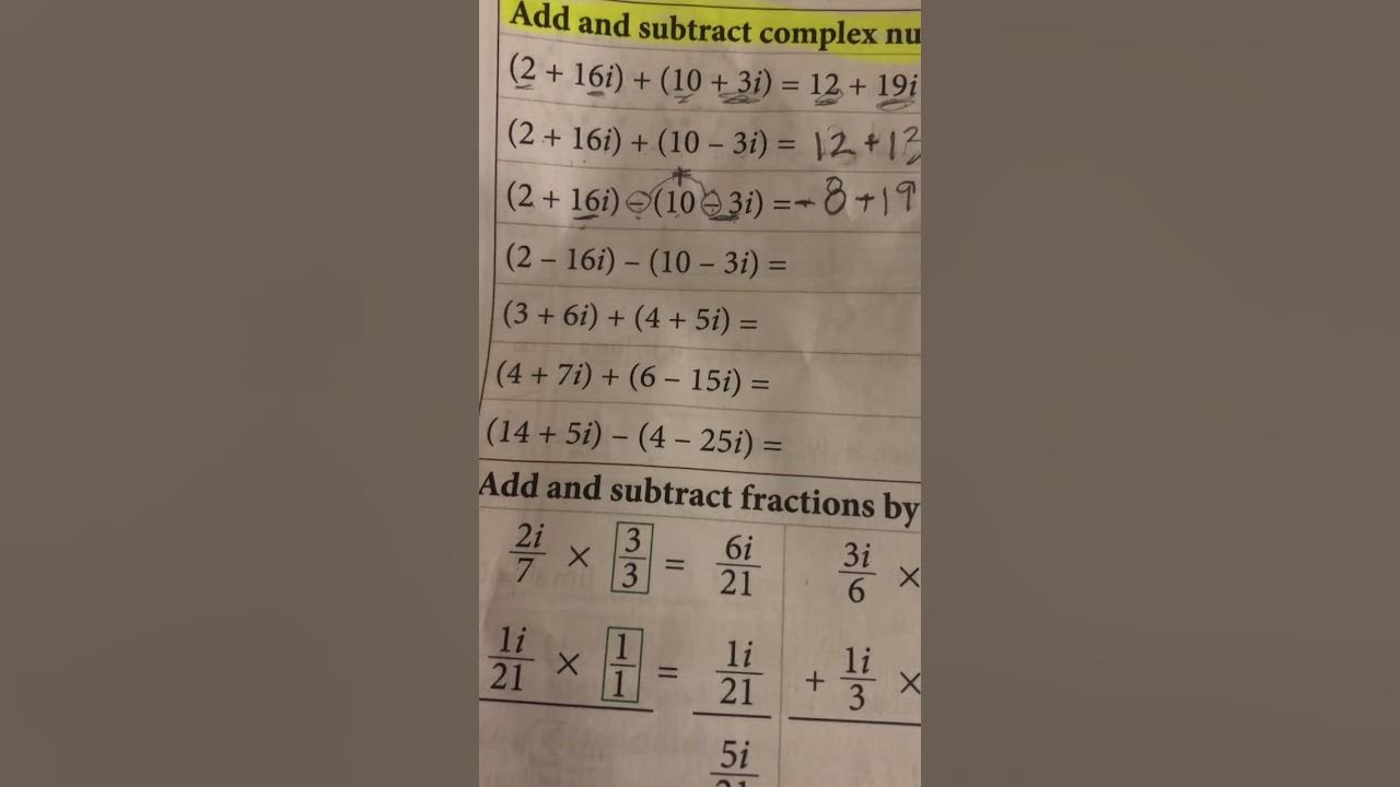 MathMap CC Complex Book 4 Adding & Subtracting Complex Numbers - YouTube