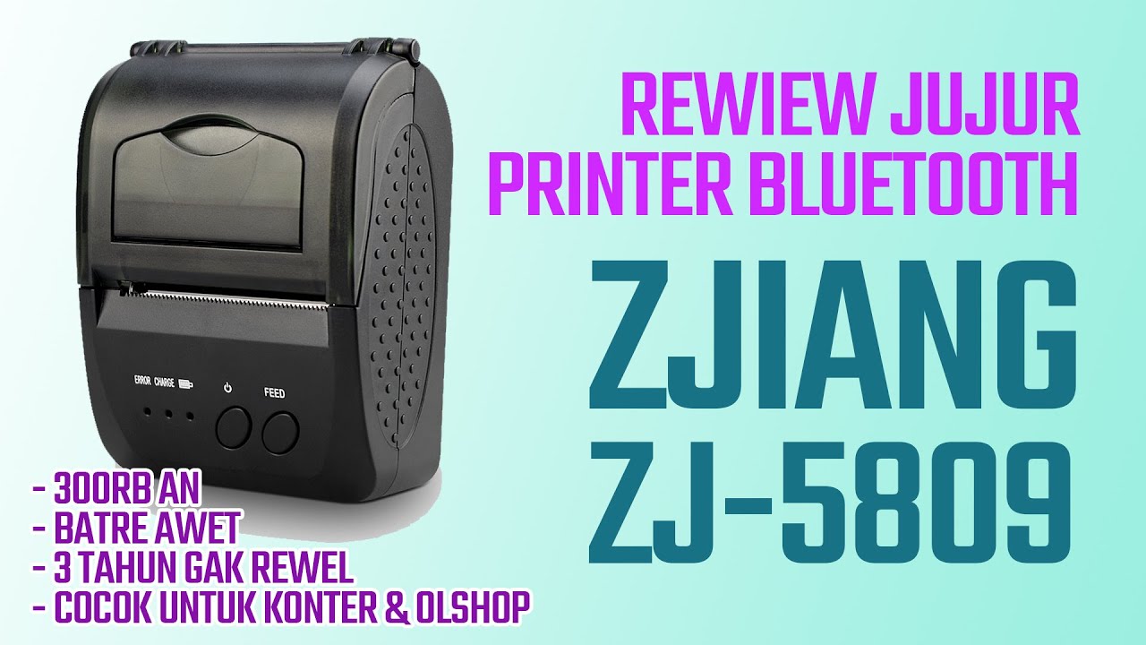 Review Printer Bluetooth Zjiang ZJ-5809 | PAKETKU - YouTube