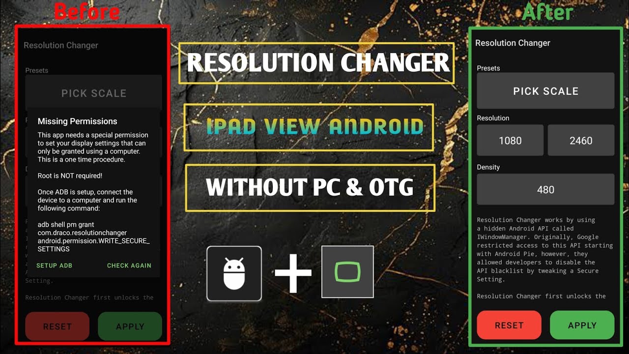 How To Unlock Resolution Changer Without PC & OTG Change Resolution All ...