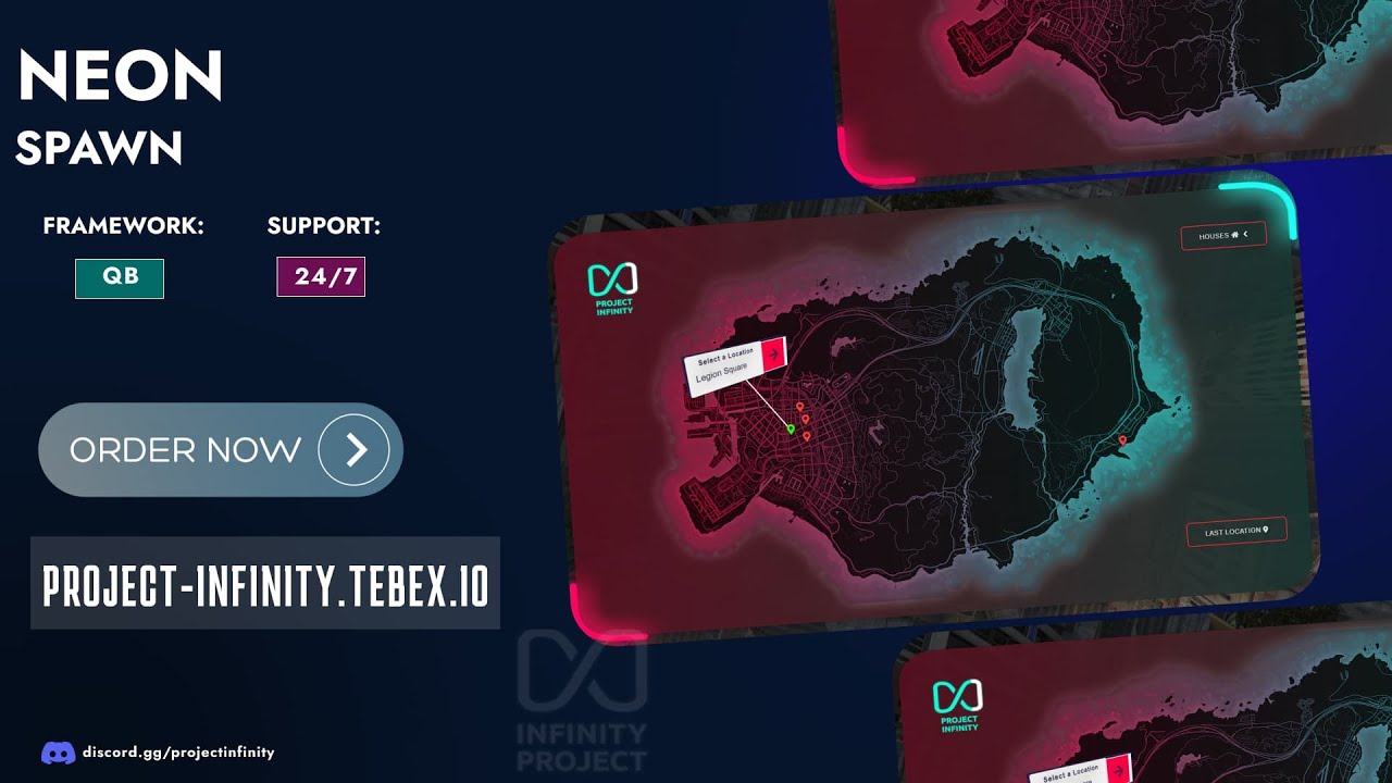 QBCORE - NEON SPAWN (Very Optimized & New Design) [FIVEM] - YouTube