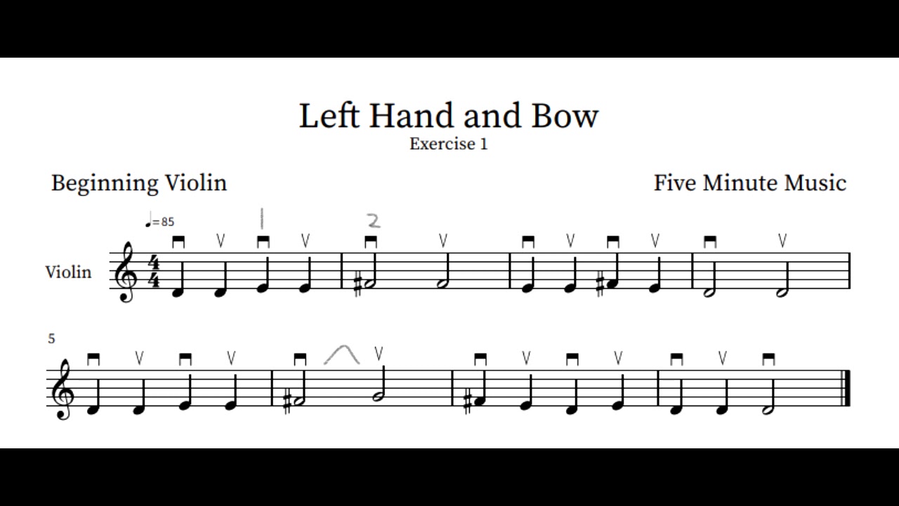 Left Hand and Bow Exercise No. 1 (Beginning Violin - Sheet Music Play ...