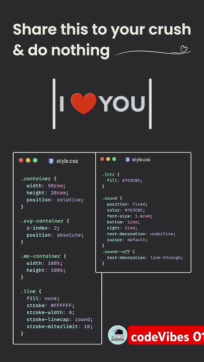 I Love You By Html And Css Pythonprojectswithsourcecode Java Html Coding Learnpython Maths
