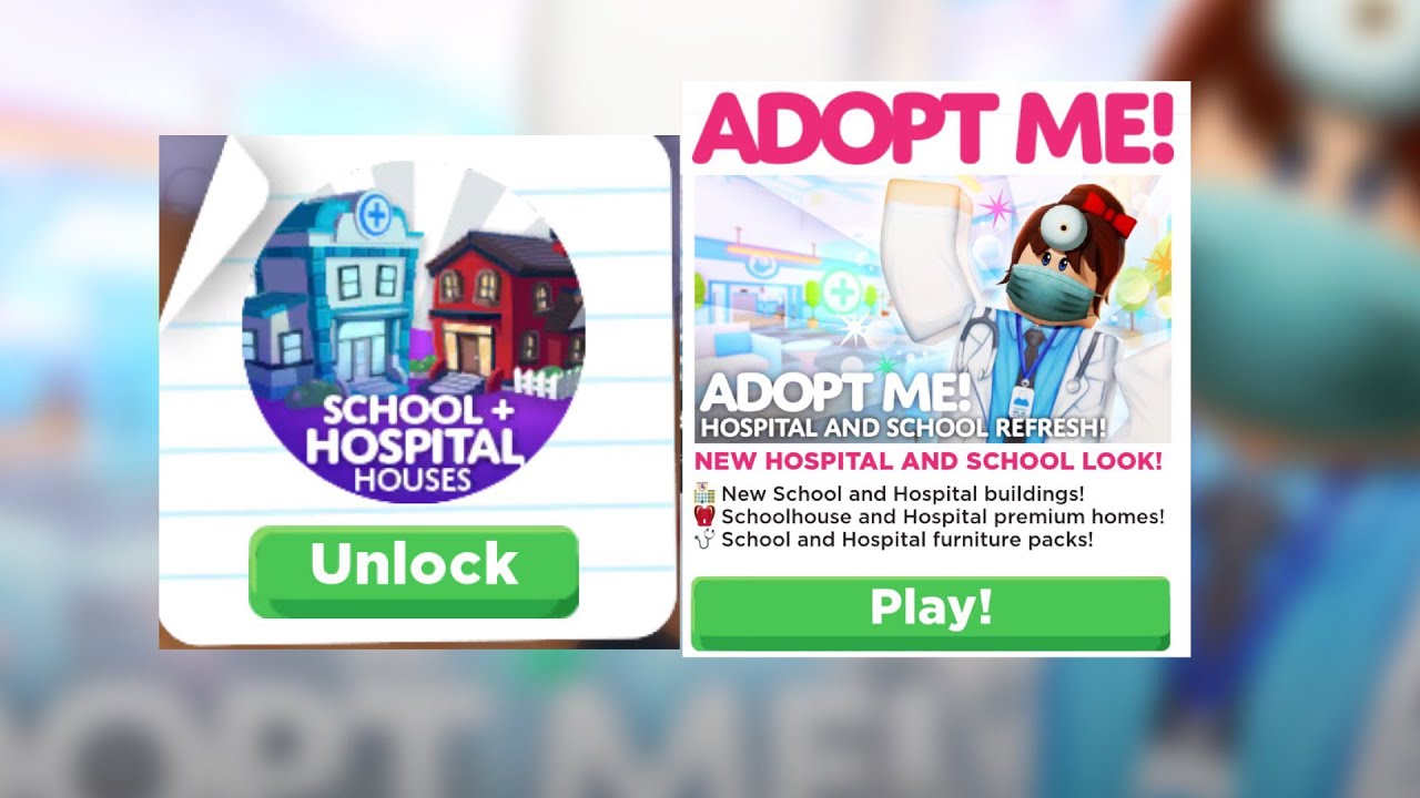 New update to adopt me it has the new school and hospital! Come and ...