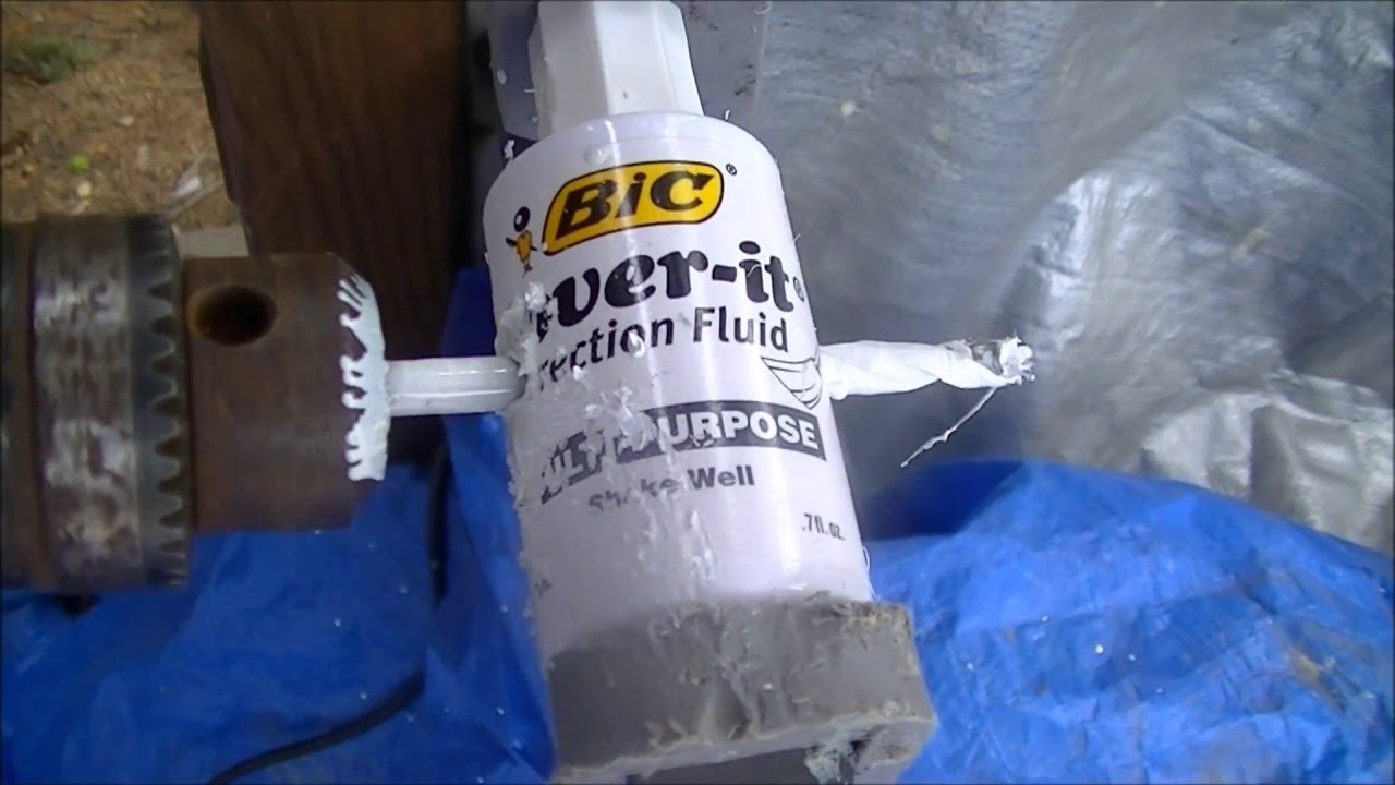 Drilling Into A Bottle Of White Out - YouTube