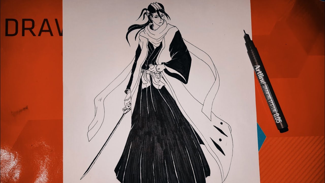 drawing kuchiki byakuya anime bleach - YouTube