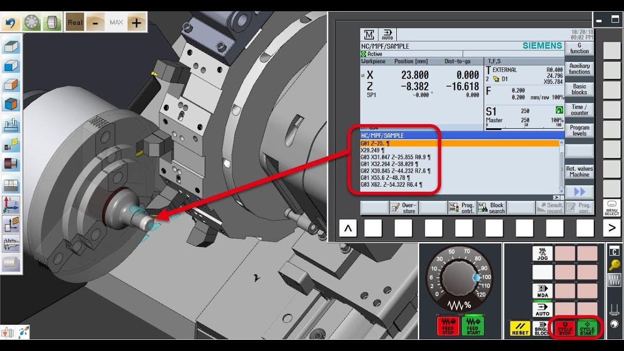 Cycle Start,Cycle Stop for CNC Turn - YouTube