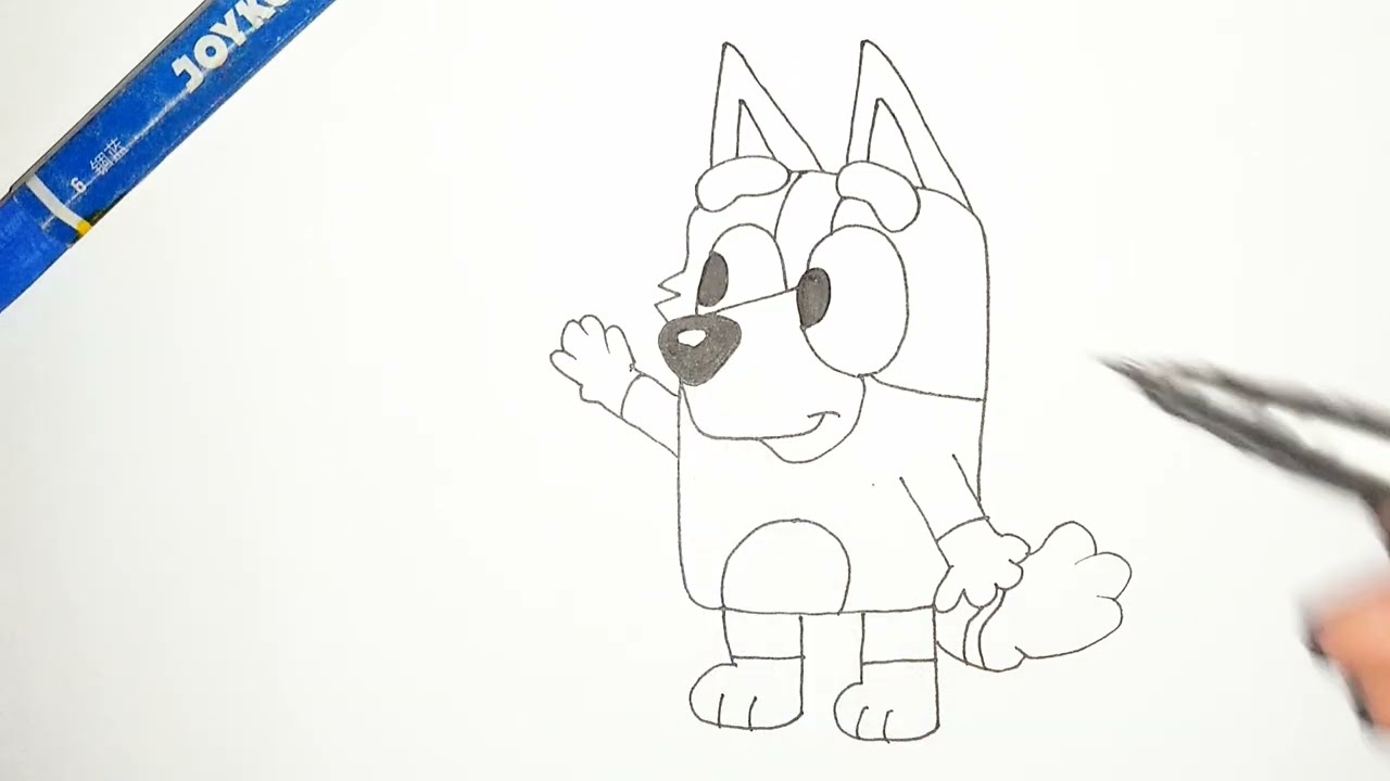 Bluey Art for Kids | Simple Cartoon Drawing 🌈 Easy Creative Lesson ...