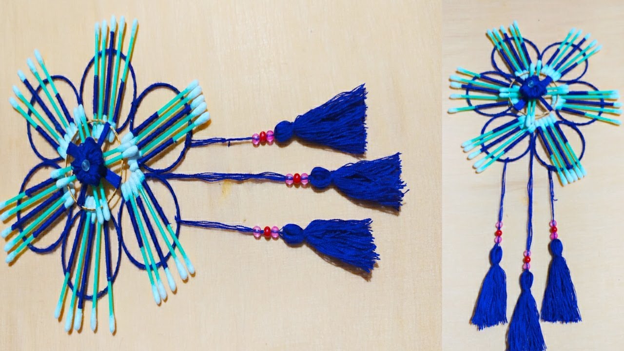 Cotton Buds craft | DIY- Cotton Buds Wall Hanging Craft Ideas | Cotton ...