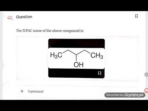 the IUPAC name of the following compound is 3-pentanol