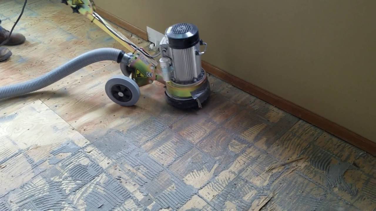 Dustless floor grinding and tile removal - YouTube