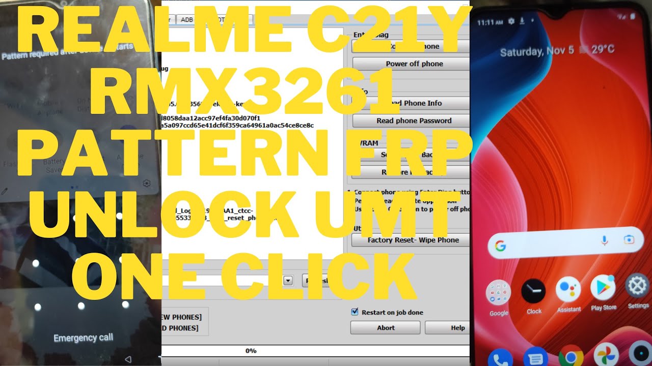 Realme c21y rmx3261 pattern frp unlock umt one click - YouTube
