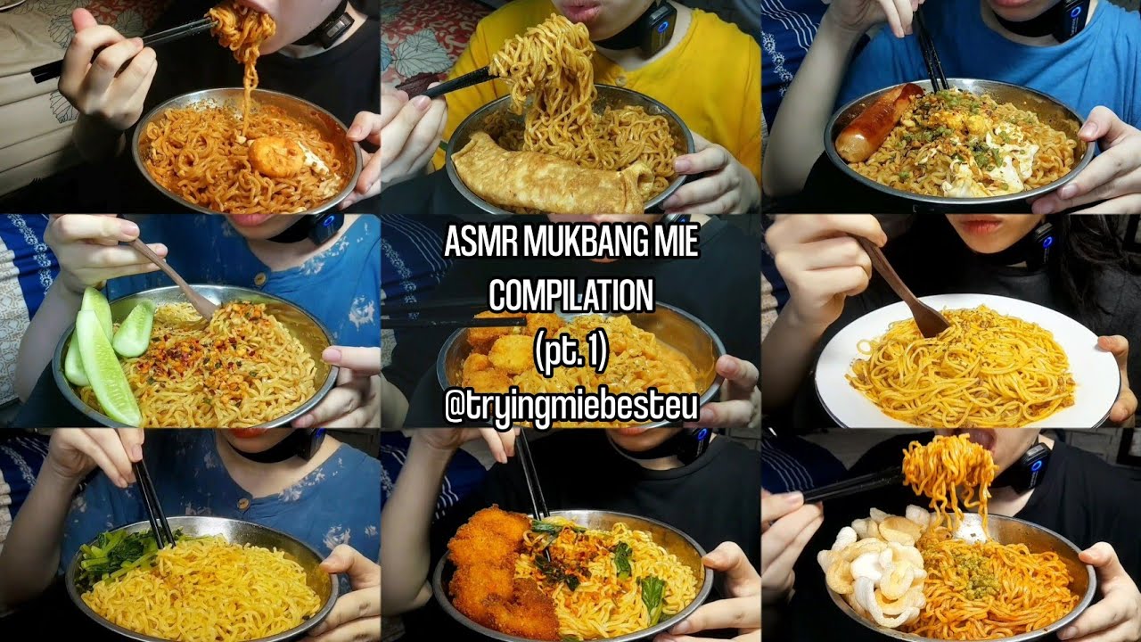 asmr mukbang mie compilation part 1 (mie ksc, samyang carbonara ...