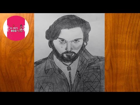 How to make Sketch, Art and Drawing of Alu Arjun || Art of Pushpa ...