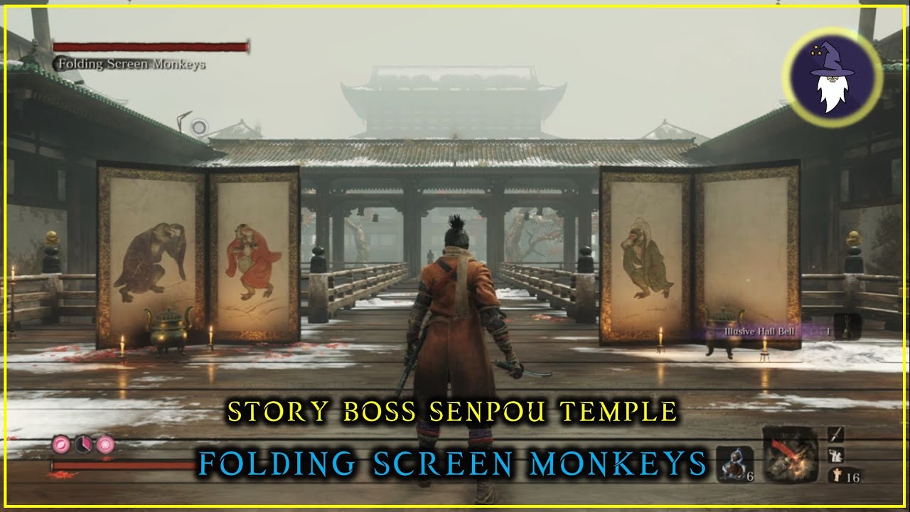 SEKIRO - FOLDING SCREEN MONKEYS (Story Boss Senpou Temple, Mt. Kongo) - YouTube