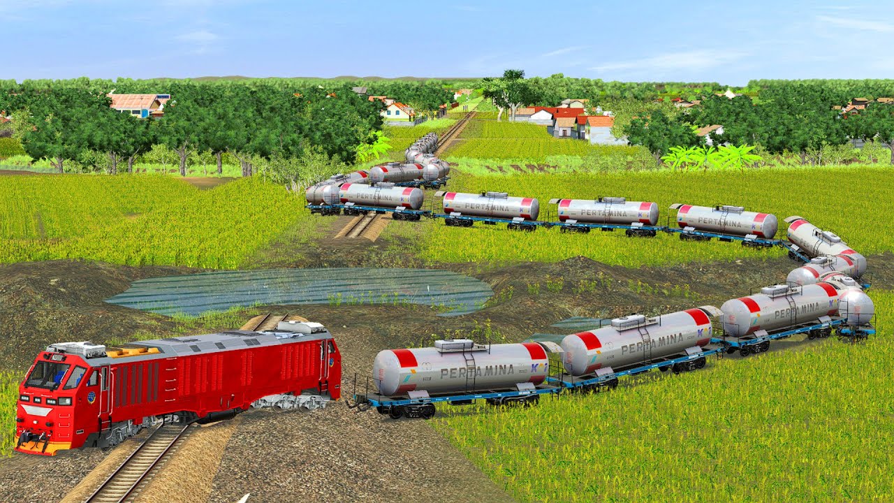 Kereta Api vs Broken railroad Track #2-Kereta Api Anjlok-Trainz ...