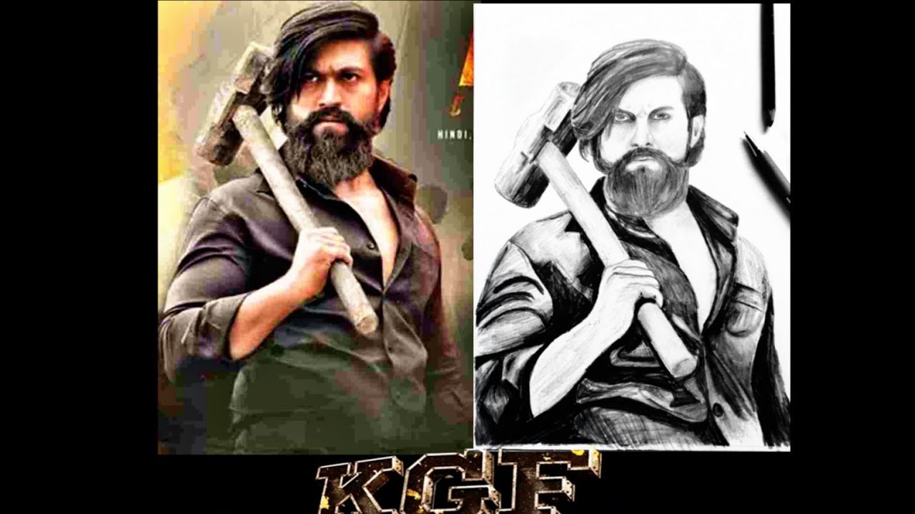 How to draw KGF Chapter 2| KGF Chapter 2 Drawing | Yash drawing | KGF ...