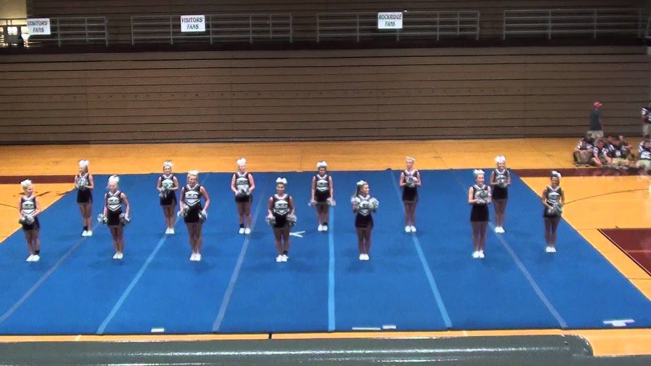 Rockridge Rockets Cheer Homecoming 2013 at pep assembly - YouTube