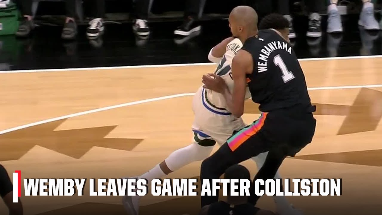 Victor Wembanyama heads to locker room after knee-to-knee contact with ...
