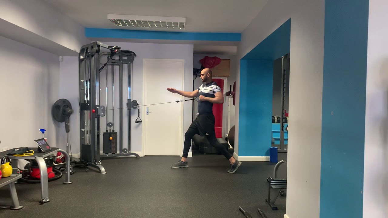 Split Stance Single Arm Cable Row w/Rotation - YouTube