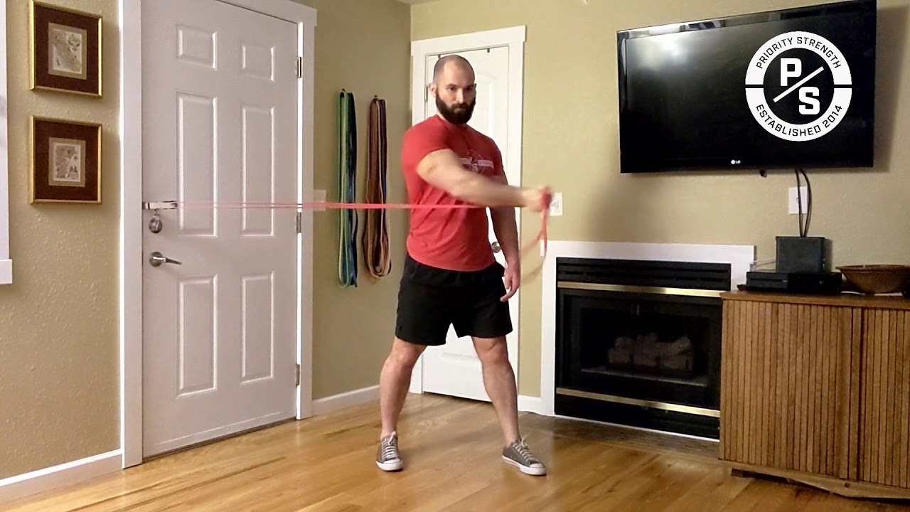 Single Arm Banded Cross Body Press - YouTube
