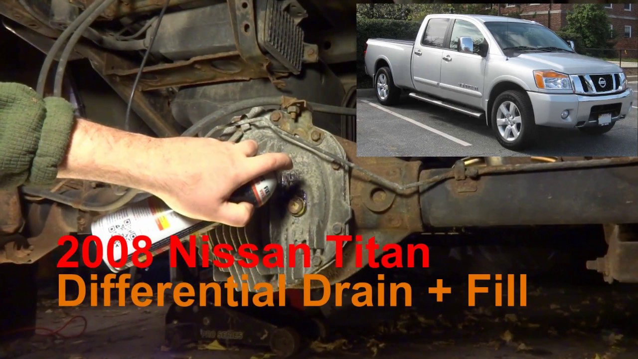 Nissan Titan rear differential oil change. - YouTube