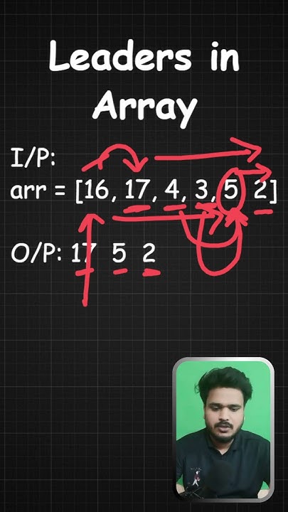 Discovering Array Leaders | Finding Elements without Bigger Neighbours Ahead #dsa - YouTube