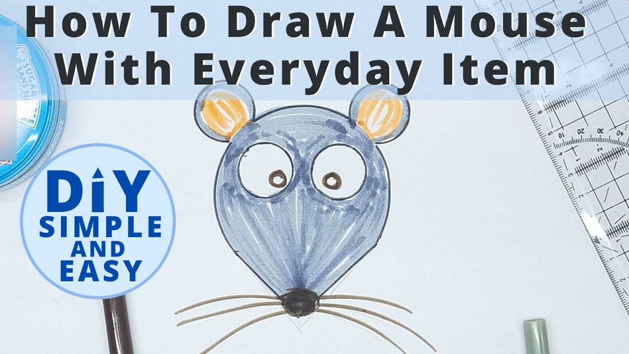 How to draw a mouse using everyday item - YouTube