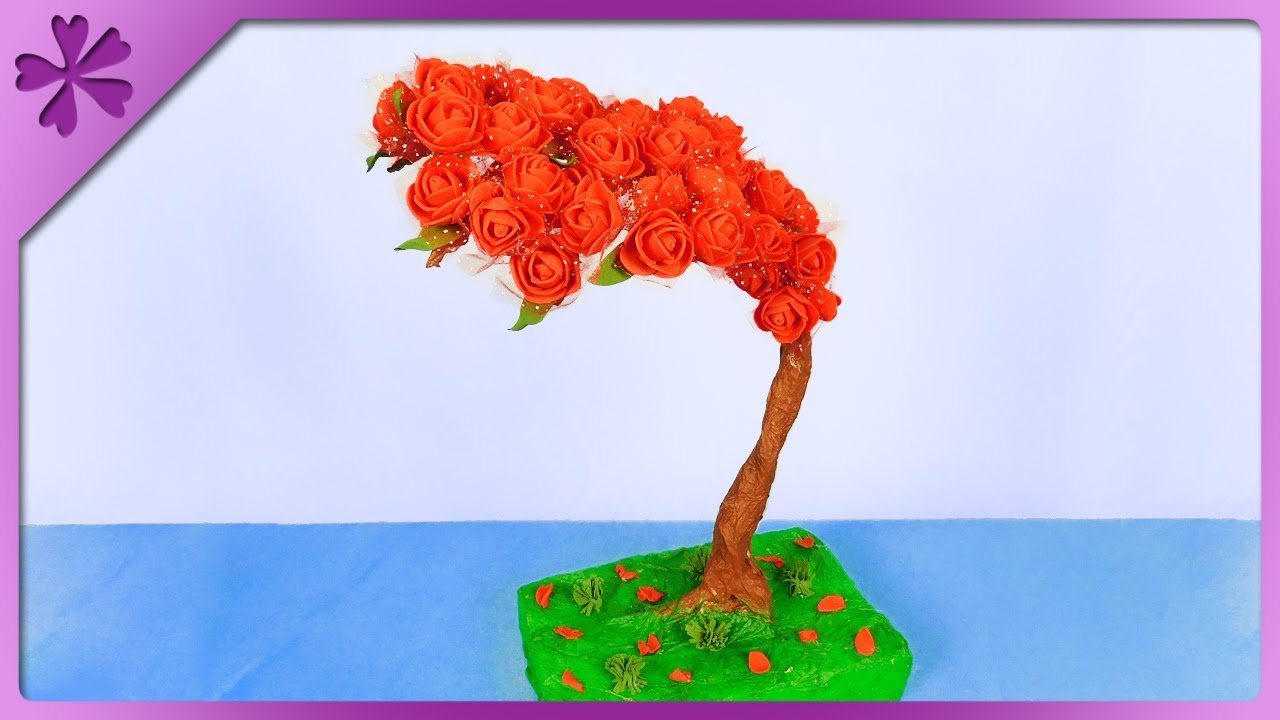 DIY How to make rose tree, Mother's Day gift (ENG Subtitles) - Speed up ...