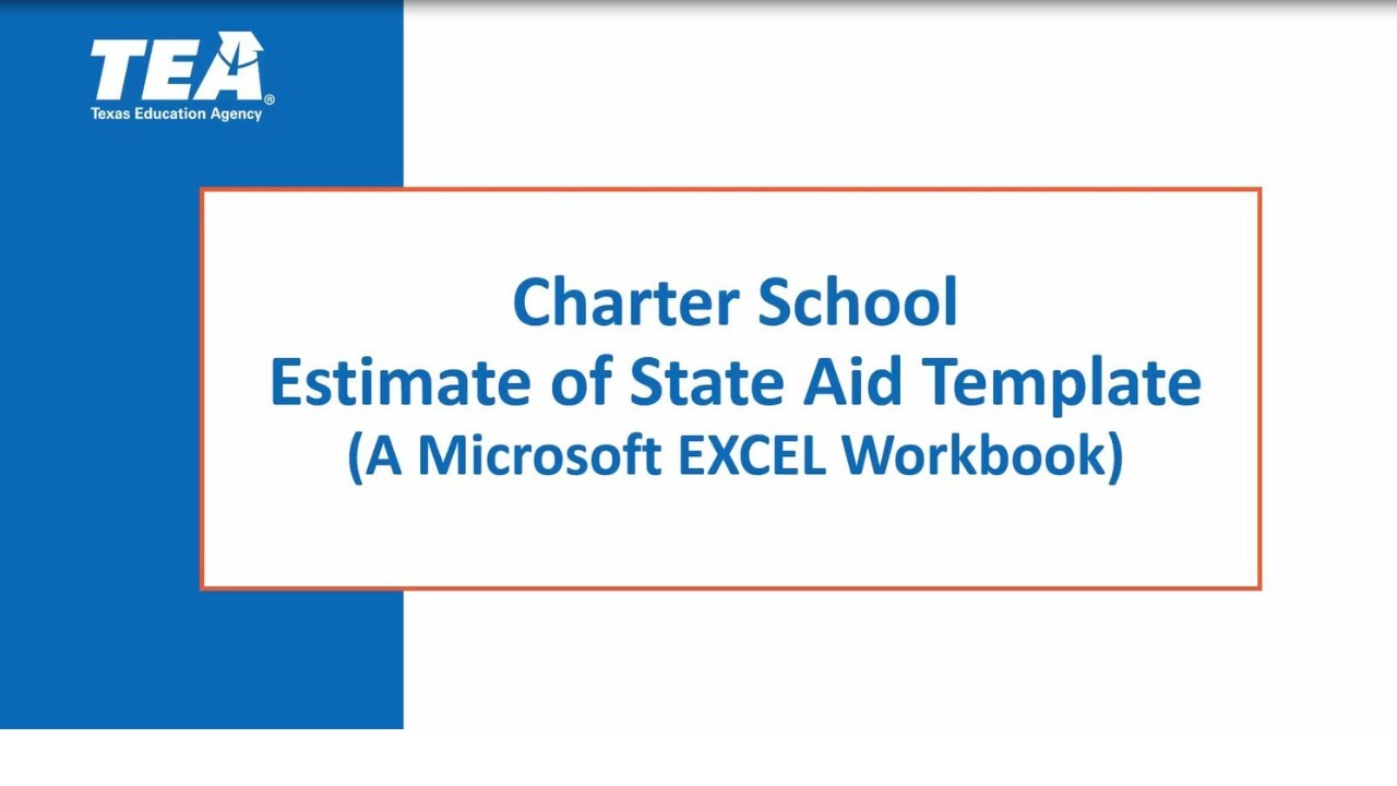 Training Video: Charter School Estimate of State Aid Template - YouTube
