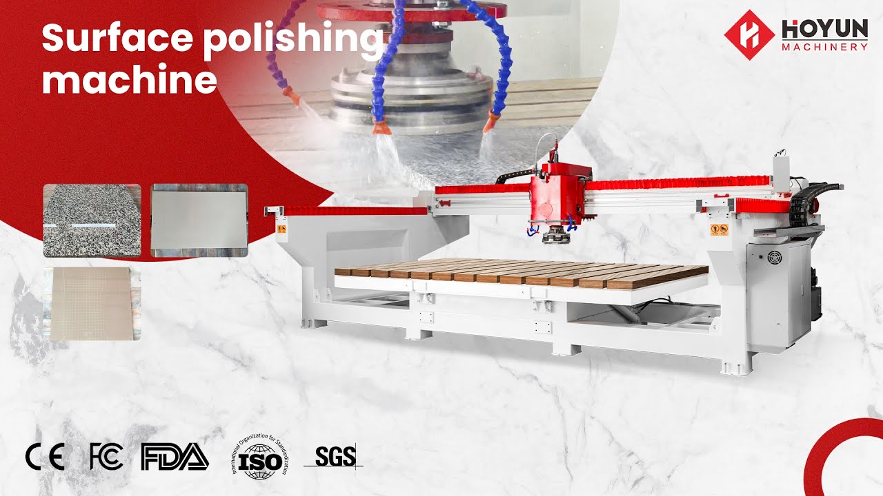 HoYun | MARBLE & GRANITE SLAB POLISHING MACHINE, 3 AXIS AUTOMATIC PLC ...