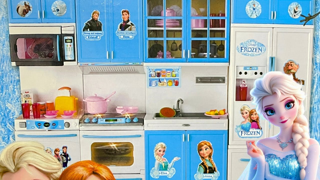 15 Minutes Satisfying with Unboxing Frozen Elsa Kitchen Playset, Disney ...