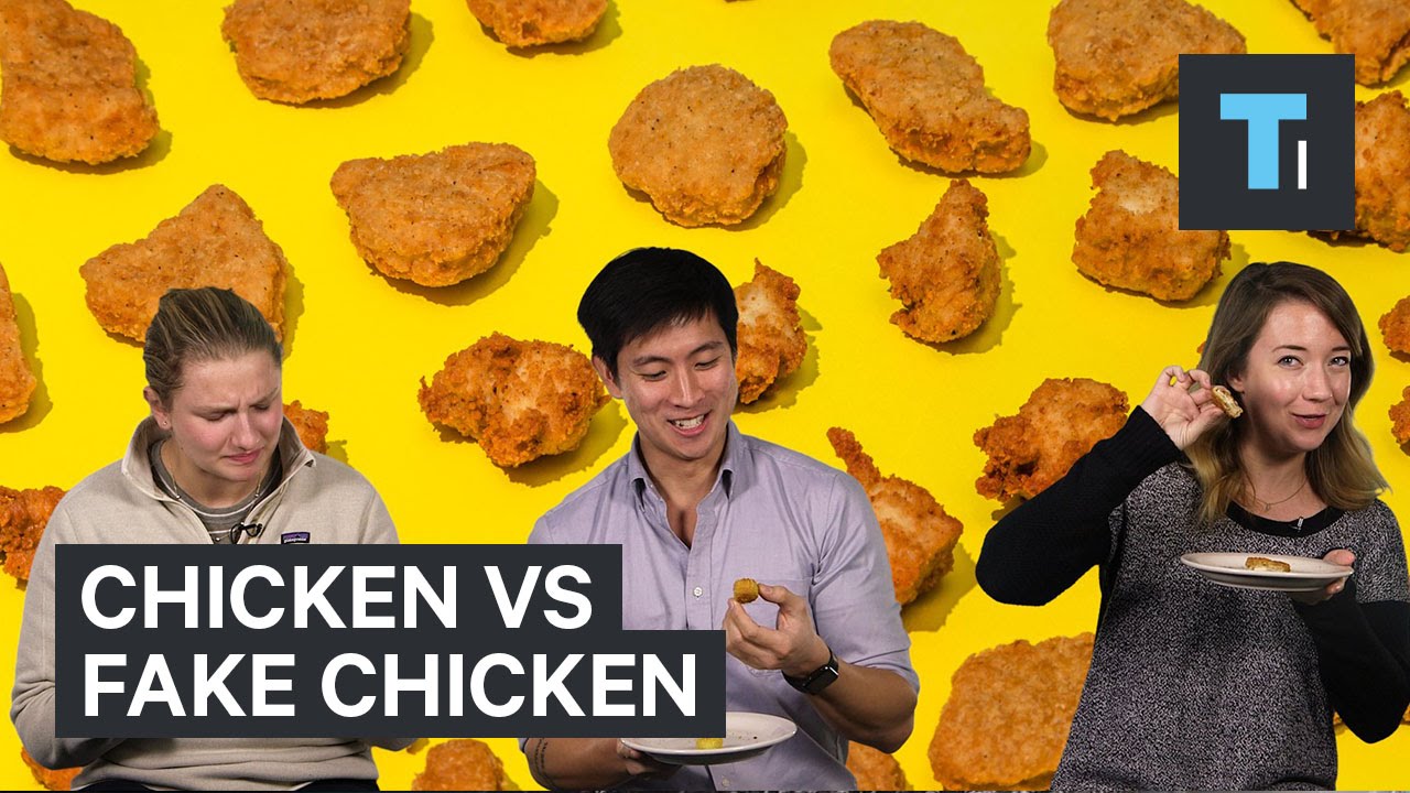 Chicken vs fake chicken meat - YouTube