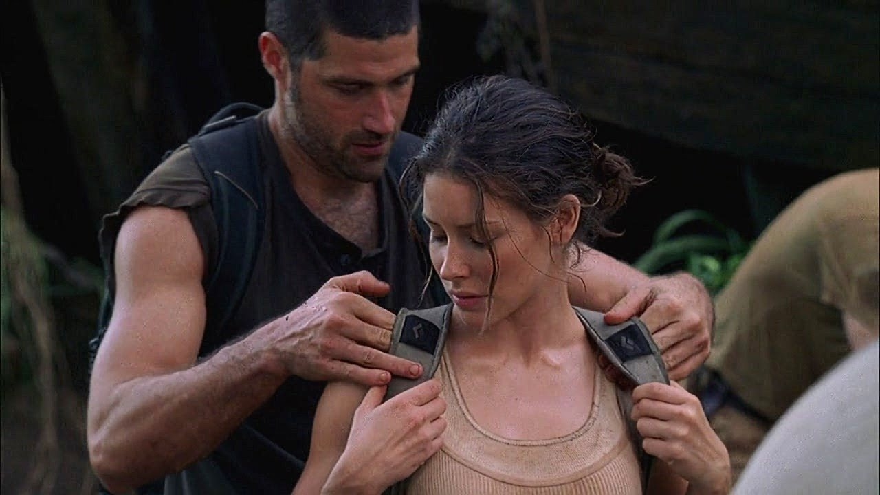 LOST HD | Jack and Kate [S01E24] Jack Helps Kate Put on Her Backpack ...