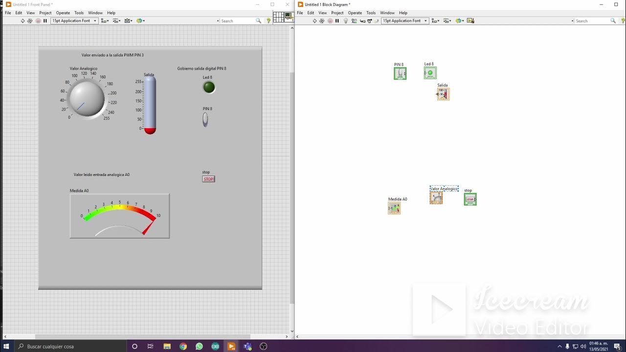 Lectura y escritura de valores en Labview/Arduino - YouTube