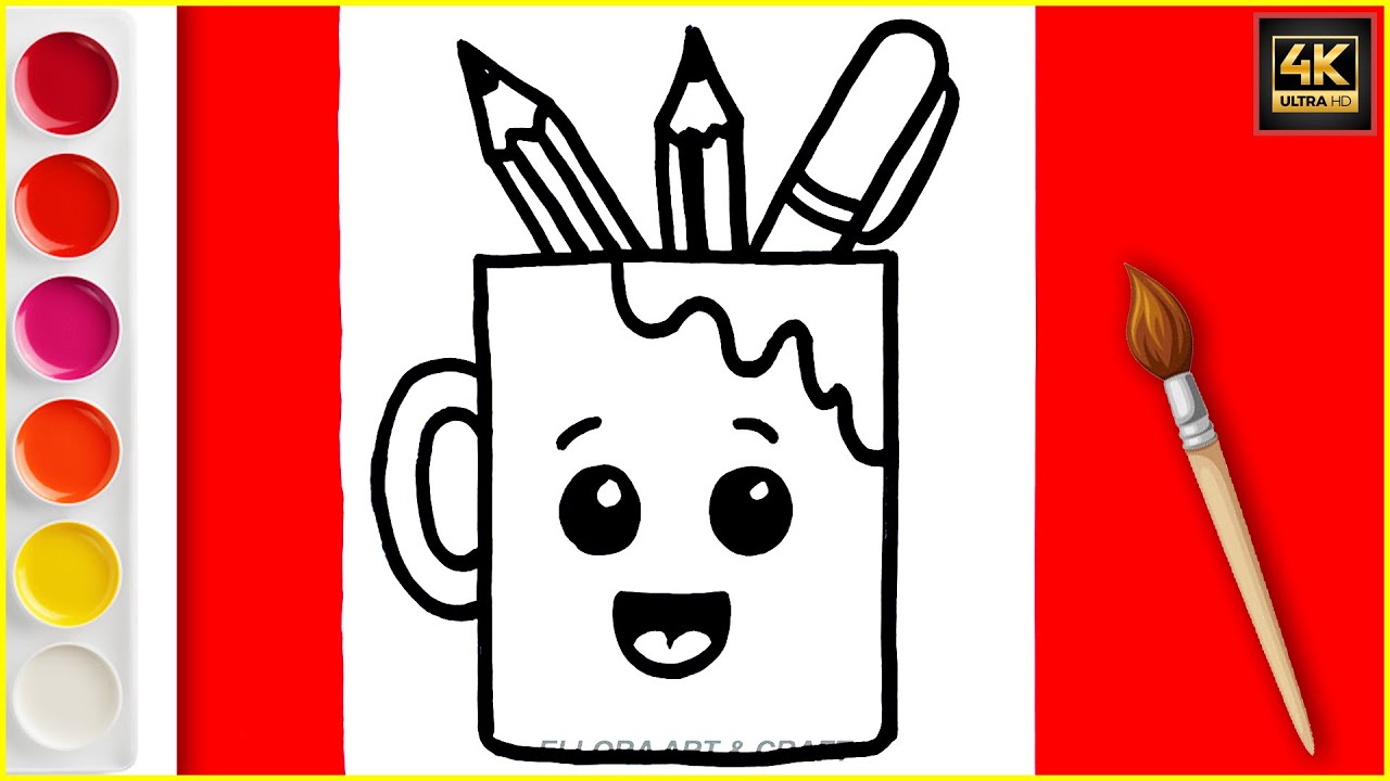How to draw a cute Pencil Case, Ellora Art & Craft - YouTube
