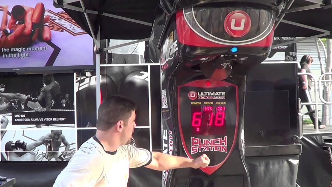 UFC Punch Meter Dan The Wolfman Hits winning 953 Funny MMA Punching ...