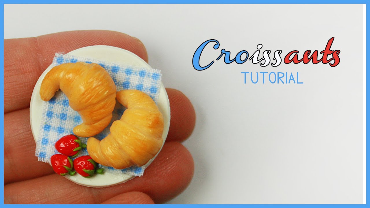 polymer clay Croissants TUTORIAL - YouTube