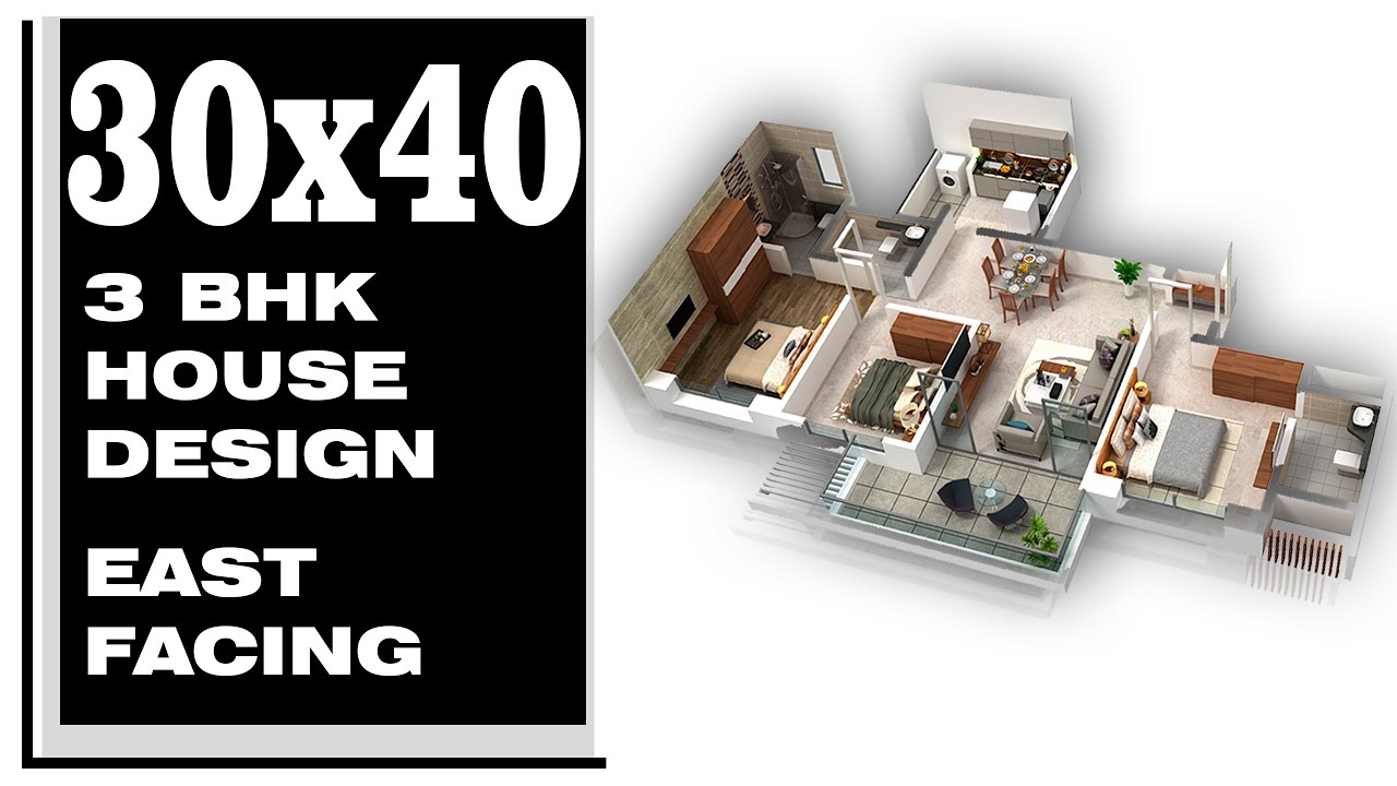30X40 3BHK+SHOP EAST FACING HOUSE by Concept Point Architect & Interior ...