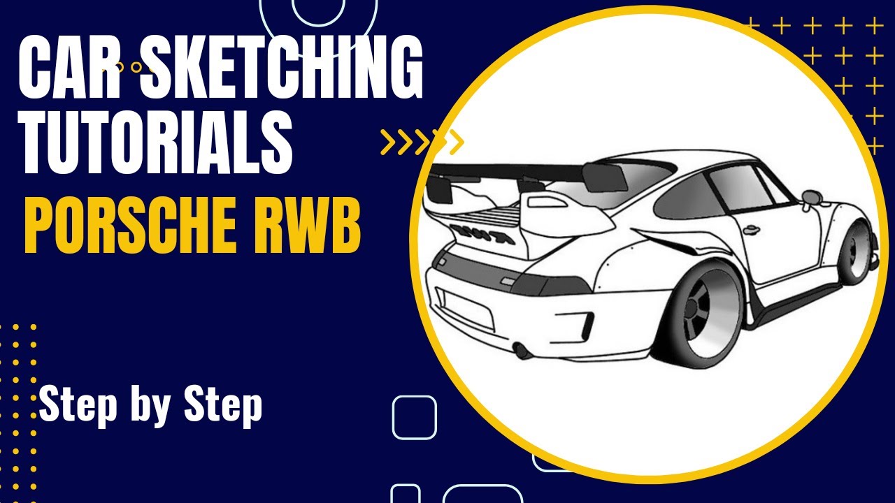 Drawing Porsche RWB step by step | Car Drawing Tutorials - YouTube