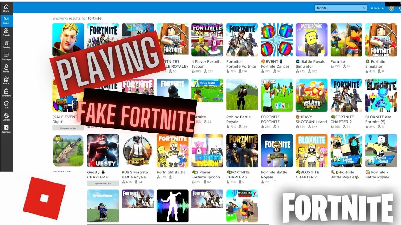 Fake Fortnite in Roblox - YouTube