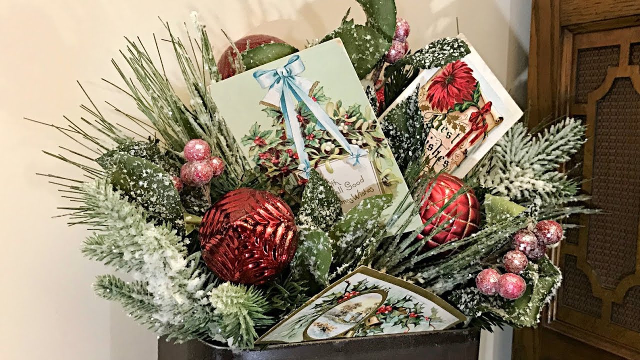 Christmas Postbox Floral Arrangement - Christmas Decorating Idea With ...