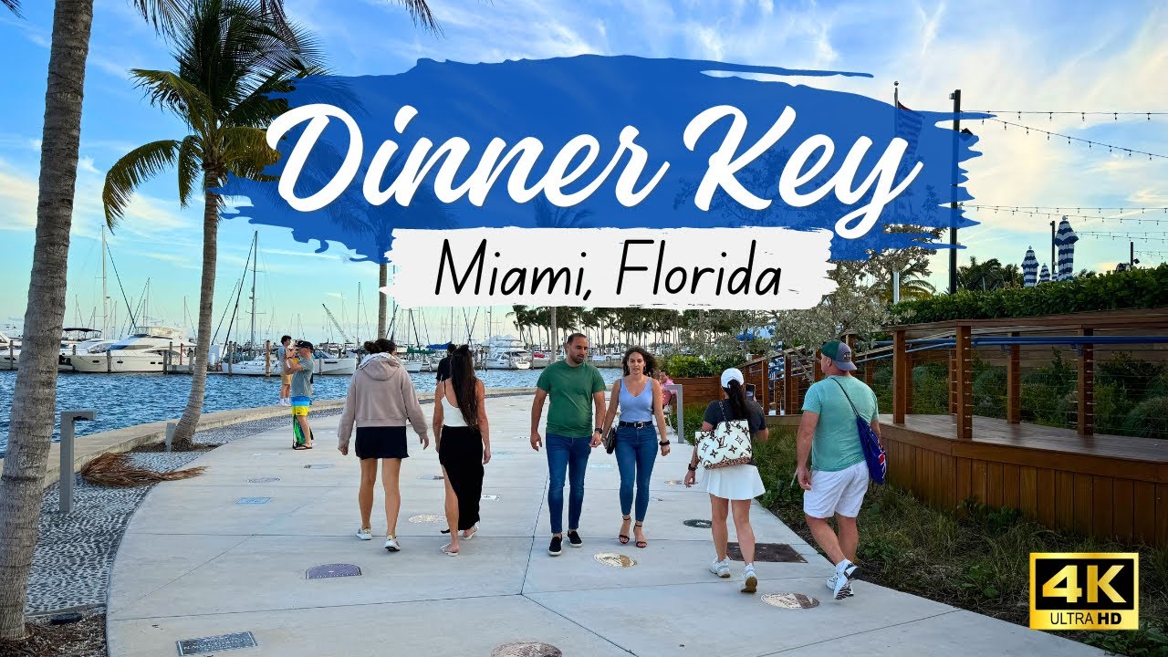 Dinner Key Marina [4K] - Walking Tour in Coconut Grove 🌴, Miami! - YouTube