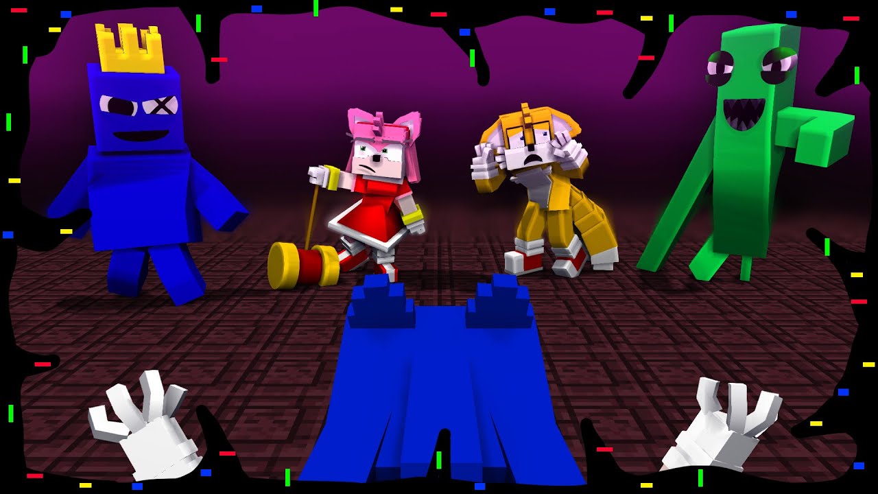 FNF Corrupted “SLICED” But Everyone Sings It - Rainbow Friends | Sonic ...